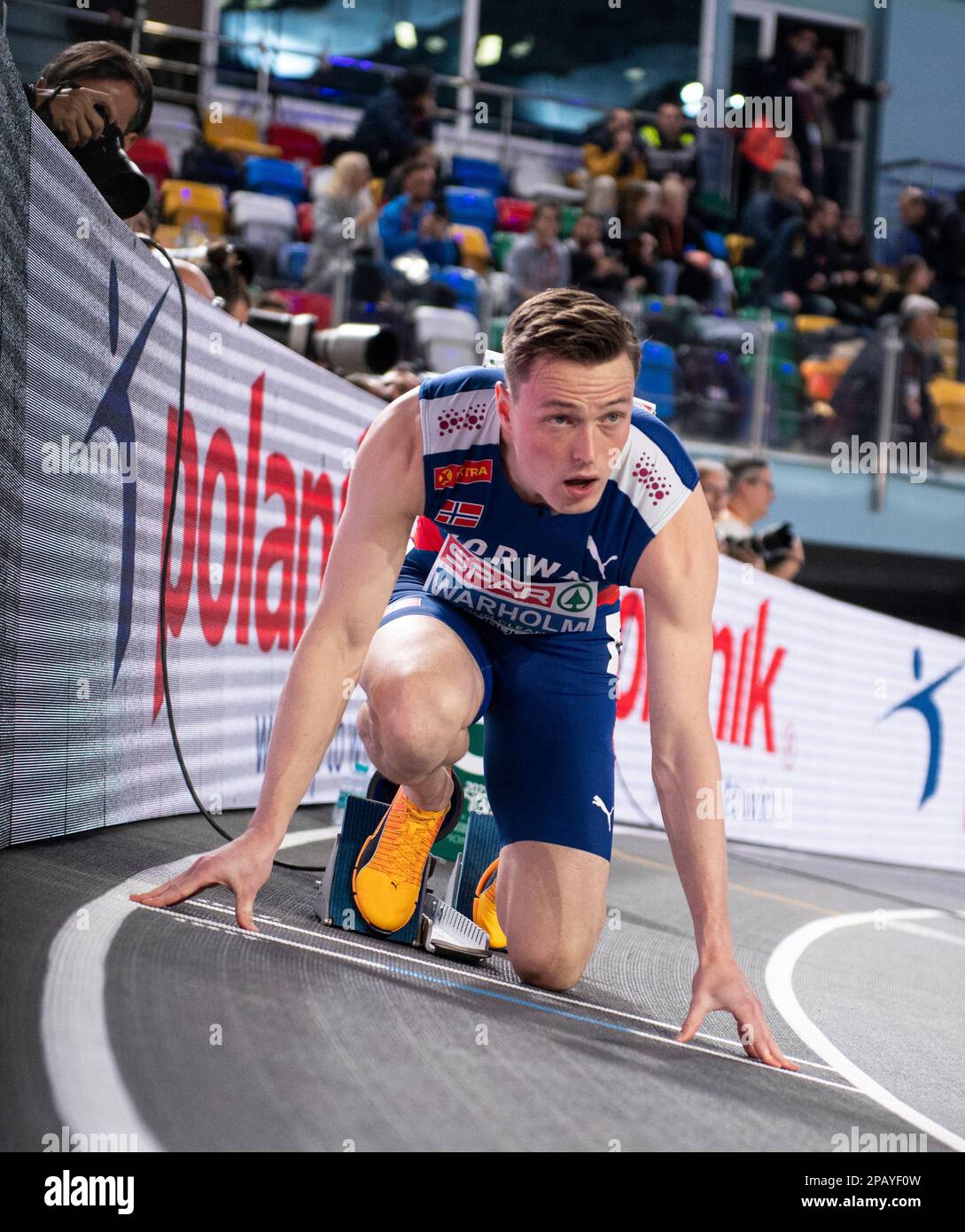 Karsten Warholm of Norway competing in the men’s 400m semi-final at the ...