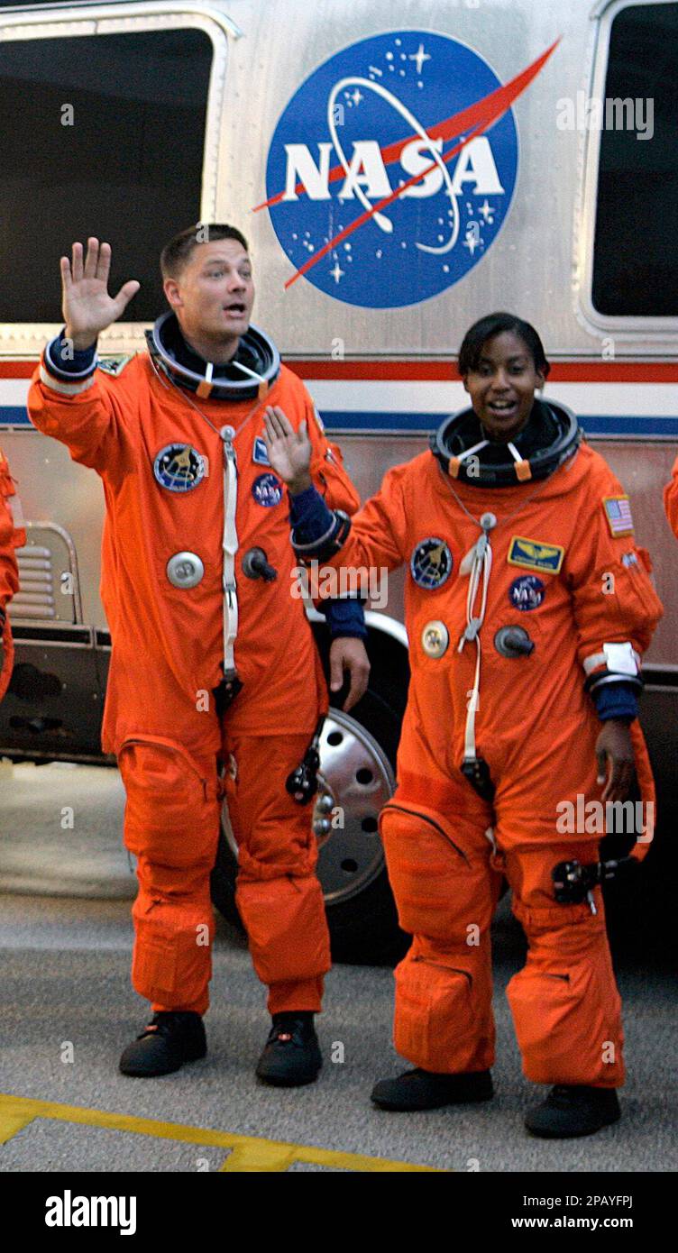 Space shuttle Discovery astronauts, mission specialist Douglas Wheelock ...