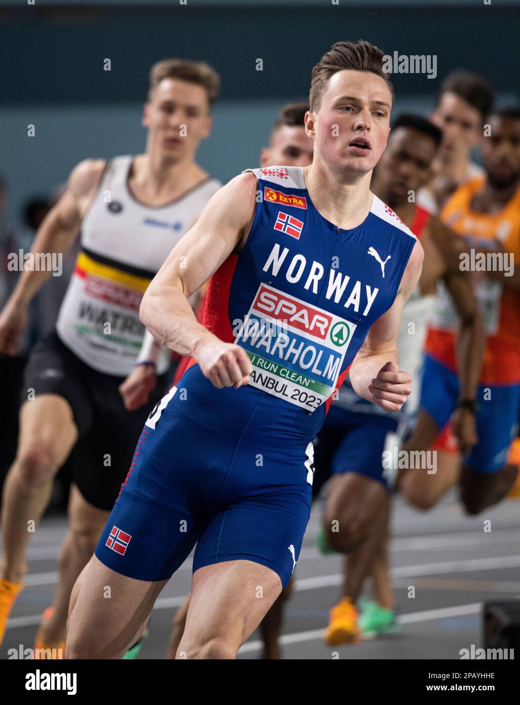 Karsten Warholm of Norway competing in the men’s 400m semi-final at the ...