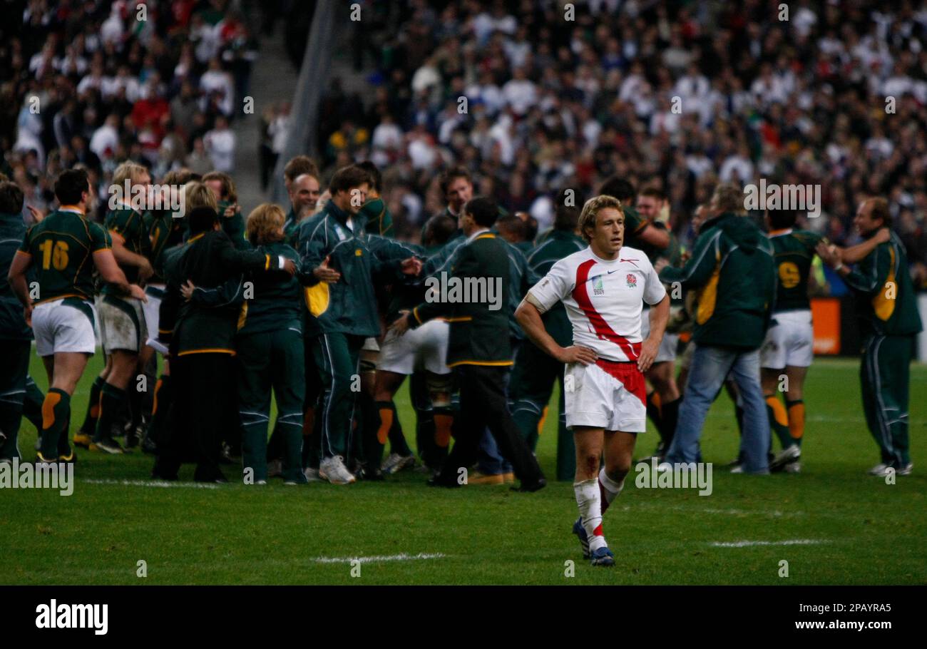 England's Jonny Wilkinson leaves the field of play as South Affrica ...