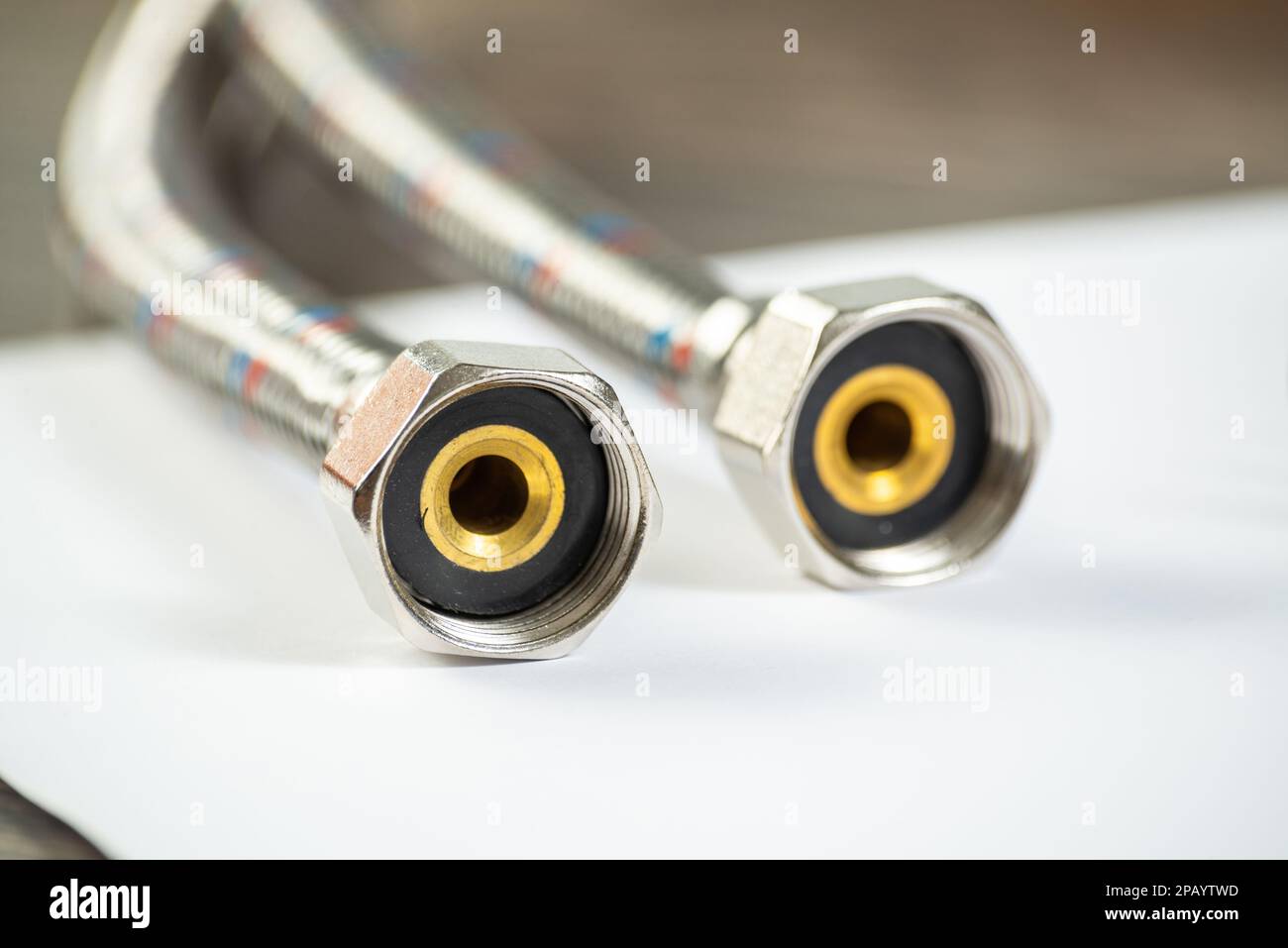 Water braided hose with connecting internal screw Stock Photo - Alamy