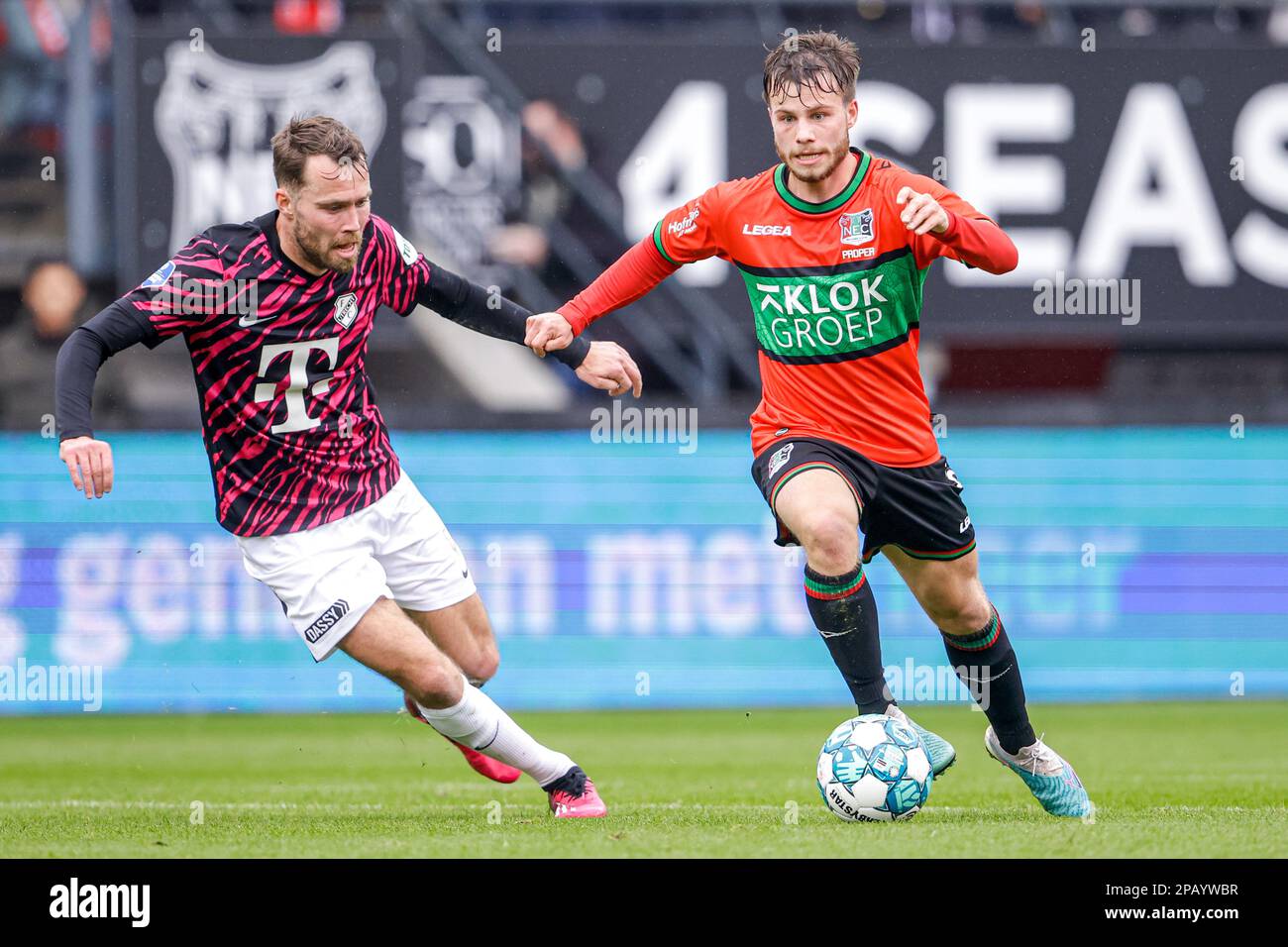 NIJMEGEN, NETHERLANDS - MARCH 12: Dirk Proper of NEC Nijmegen during ...
