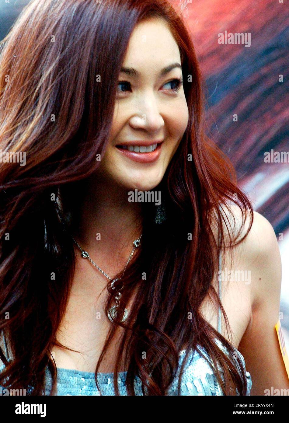 Hong Kong actress Irene Wan poses for photographers to promote her ...