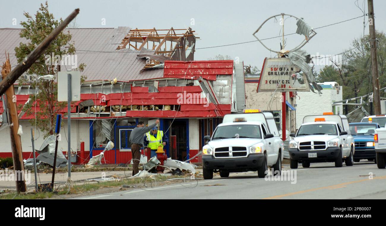 Part of the damage along U.S. 6 in Nappanee, Ind. includes this ...