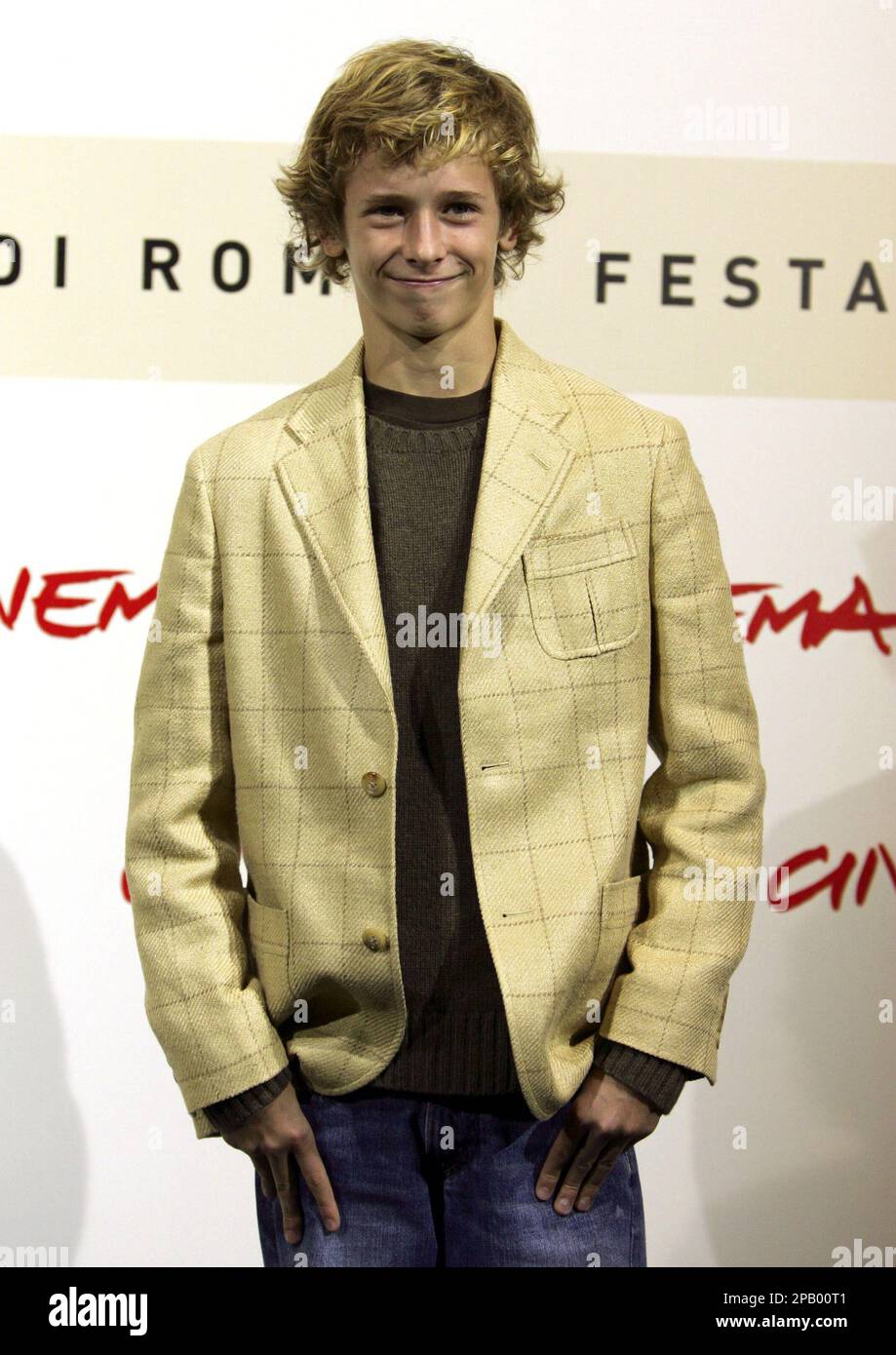 Actor Cayden Boyd poses during a photocall for the presentation of the ...