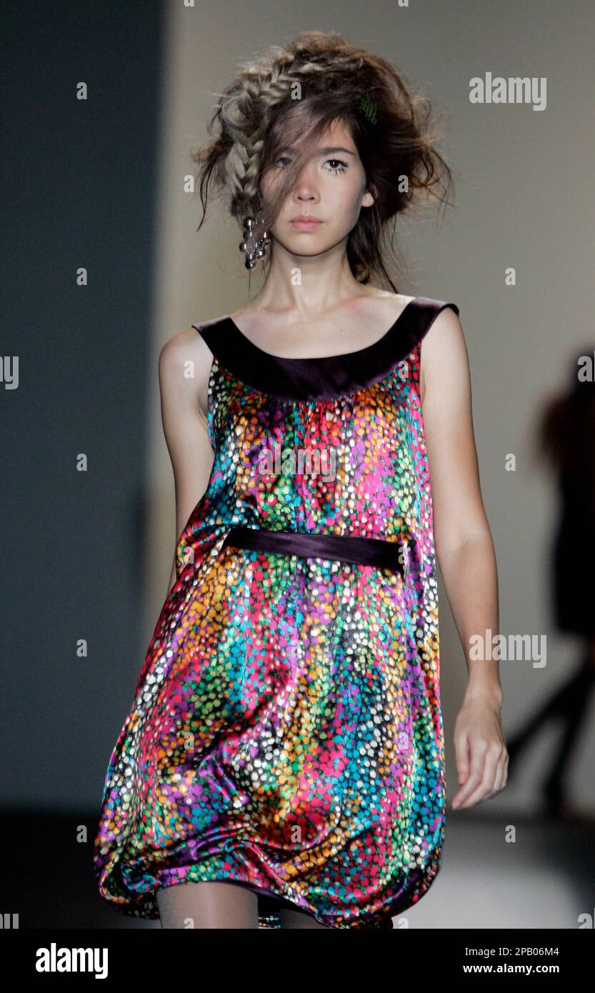 A model displays a design by Kloset during Elle Bangkok Fashion 2007 in ...