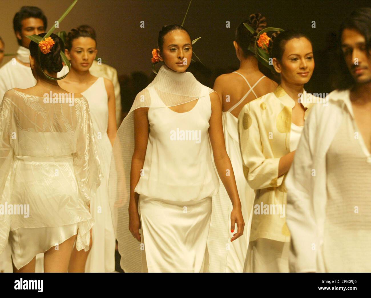 Models display the collection of designer Wendell Rodricks at Lakme ...