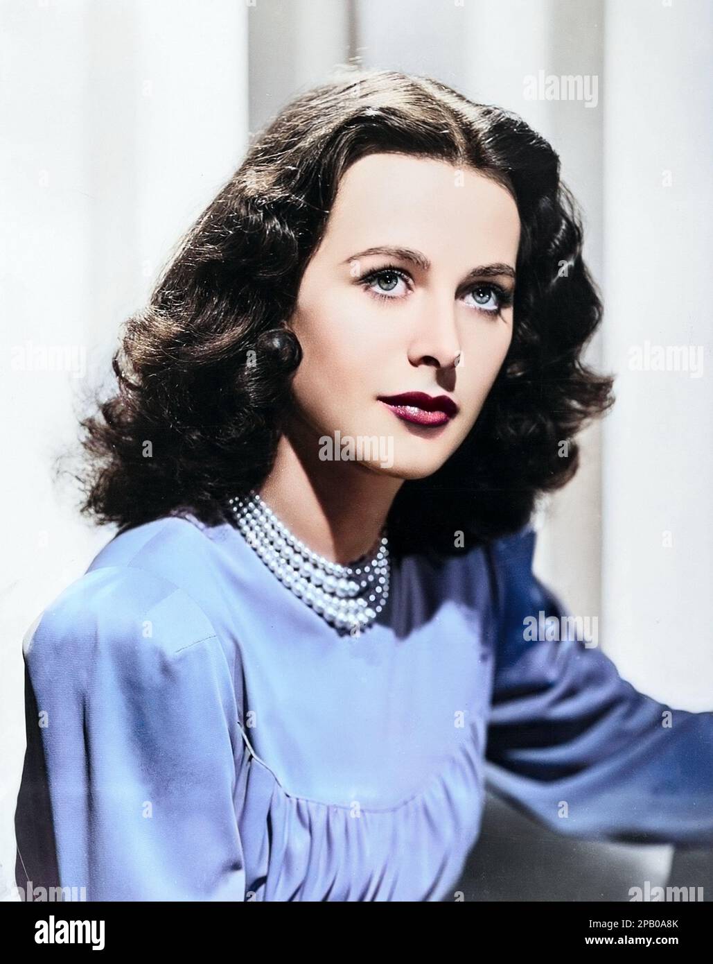 Hedy Lamarr (MGM, c.1941). Portrait Photo - publicity photo - colorized Stock Photo - Alamy