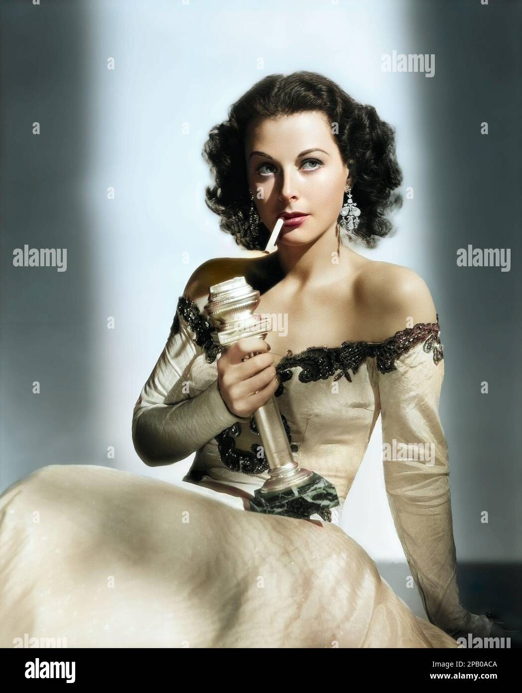 Hedy Lamarr in Dishonored Lady (United Artists, 1947) publicity photo - colorized Stock Photo ...