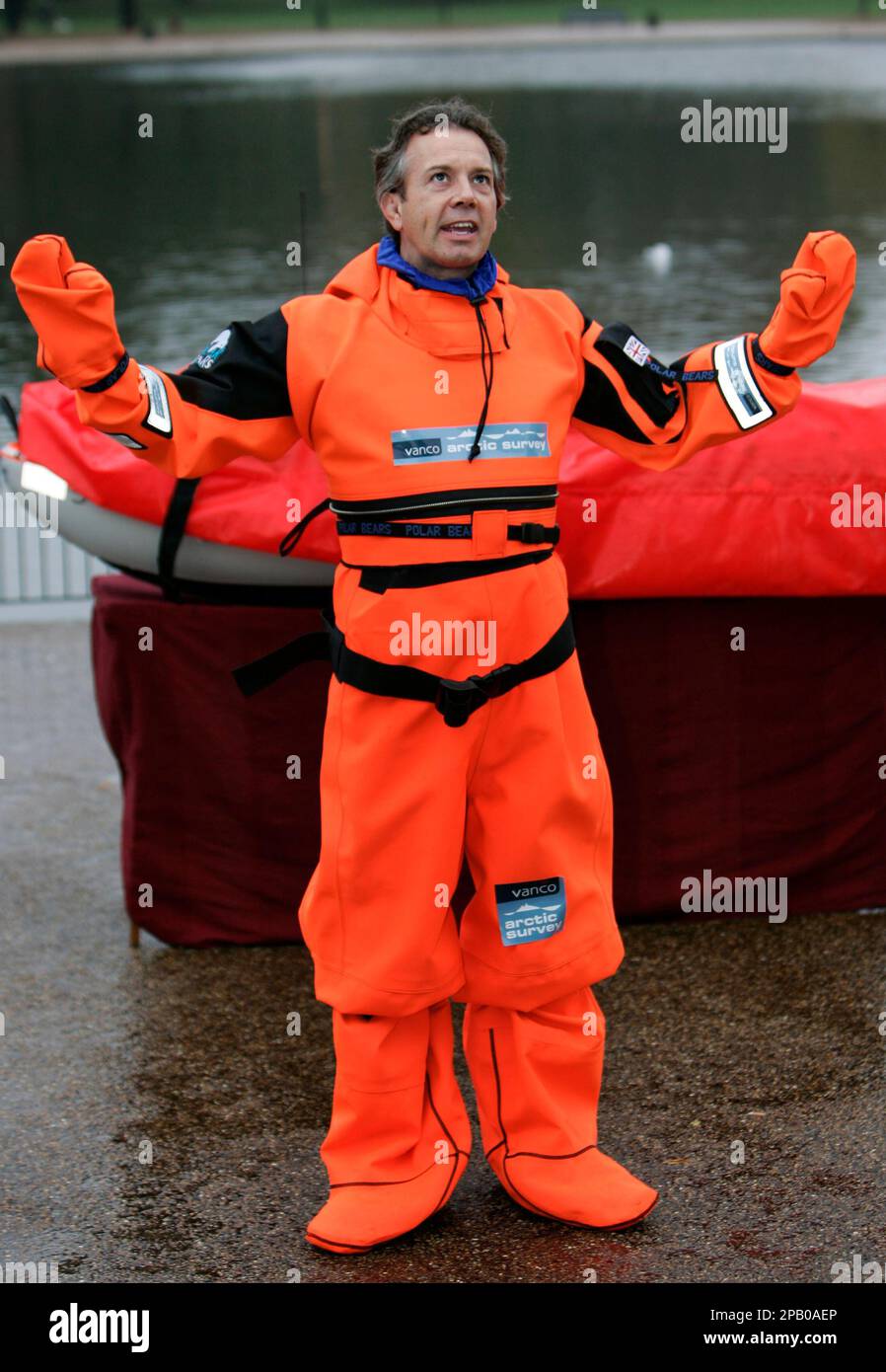 British explorer and environmentalist Pen Hadow, poses in his polar ...