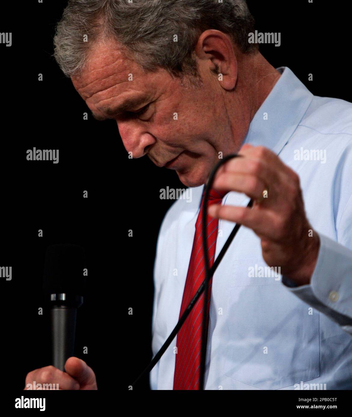 President Bush pauses while making remarks on the budget, Monday, Oct ...