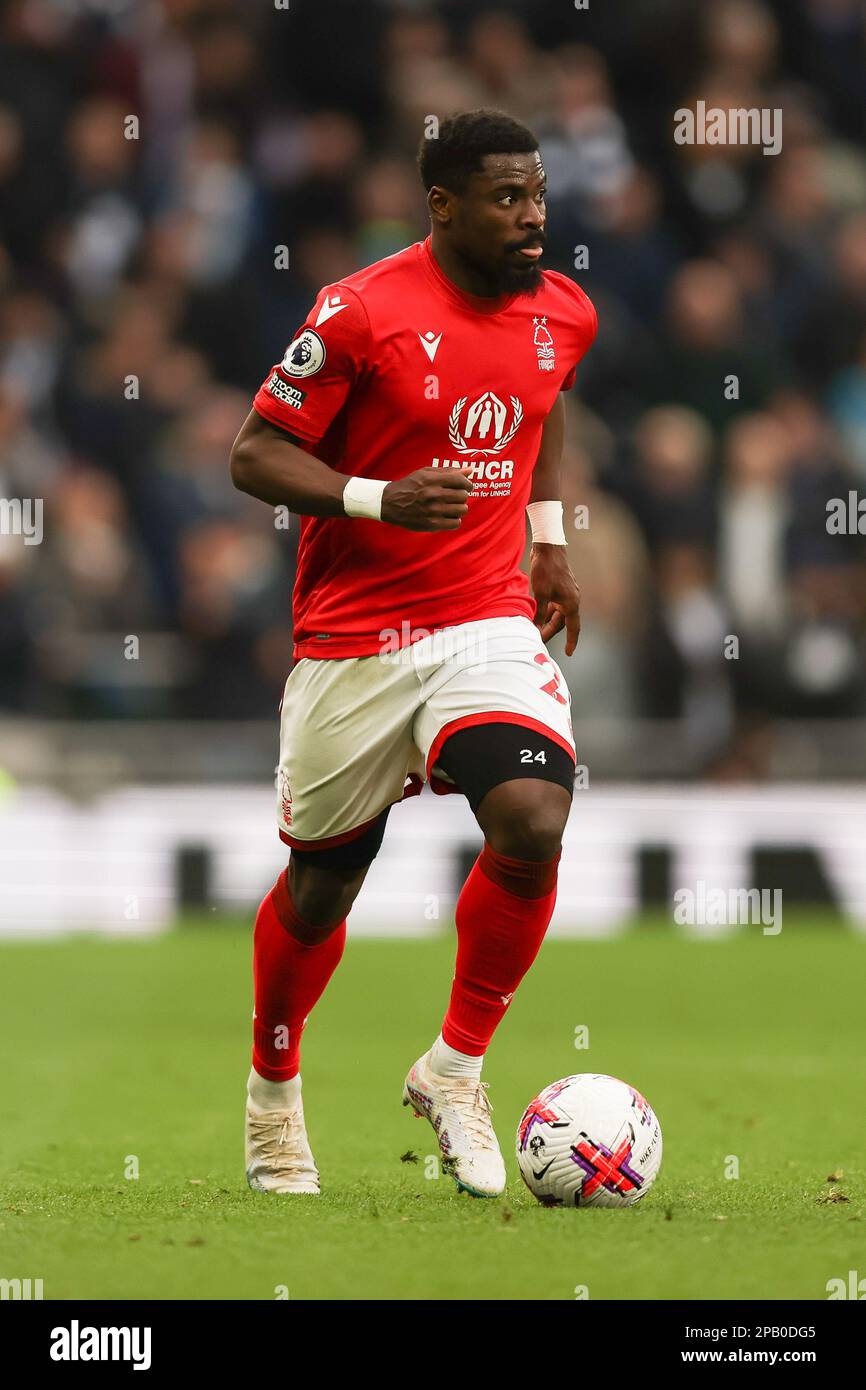 London, UK. 12th Mar, 2023. Serge Aurier of Nottingham Forest in action ...