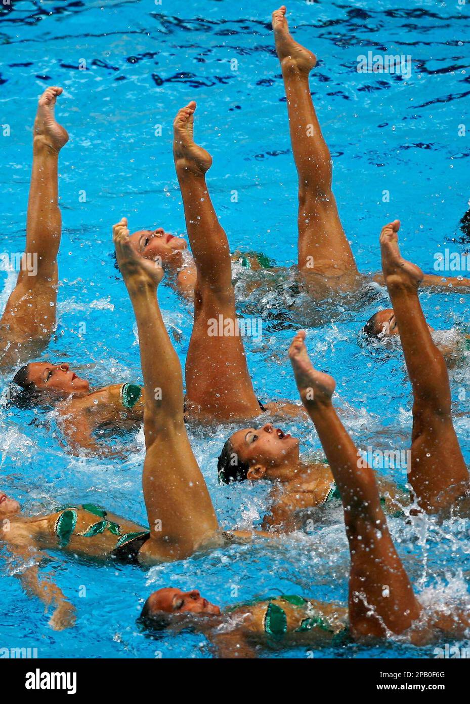 Italy's synchronized swimming team performs during the FINA 2nd Synchro ...