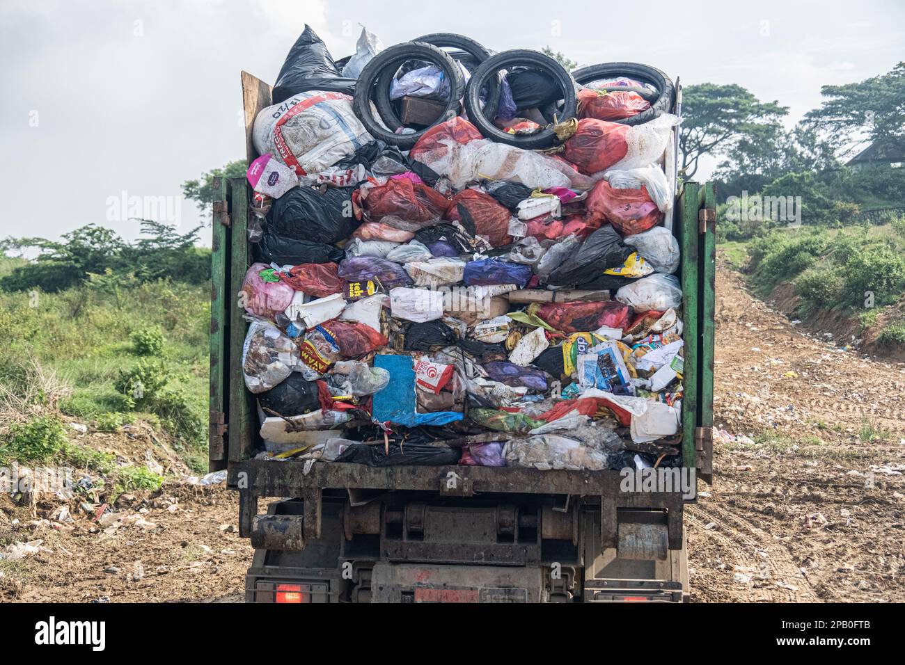 Kendari, Indonesia. 12th Mar, 2023. A garbage truck that just arrived ...