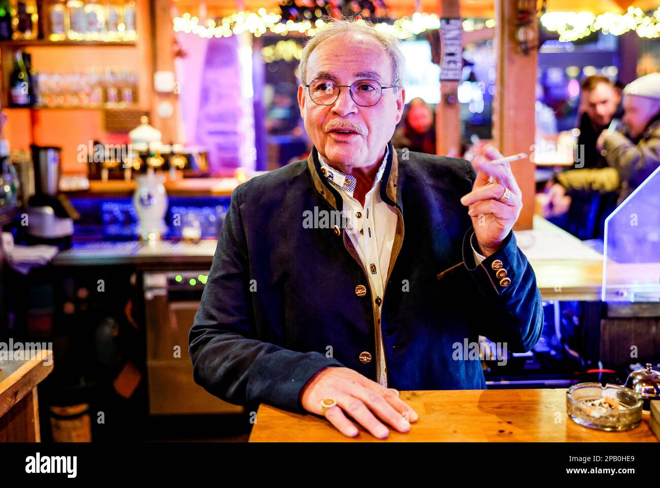 Hamburg, Germany. 11th Mar, 2023. Peter Krall, owner of the "Hofbräu ...
