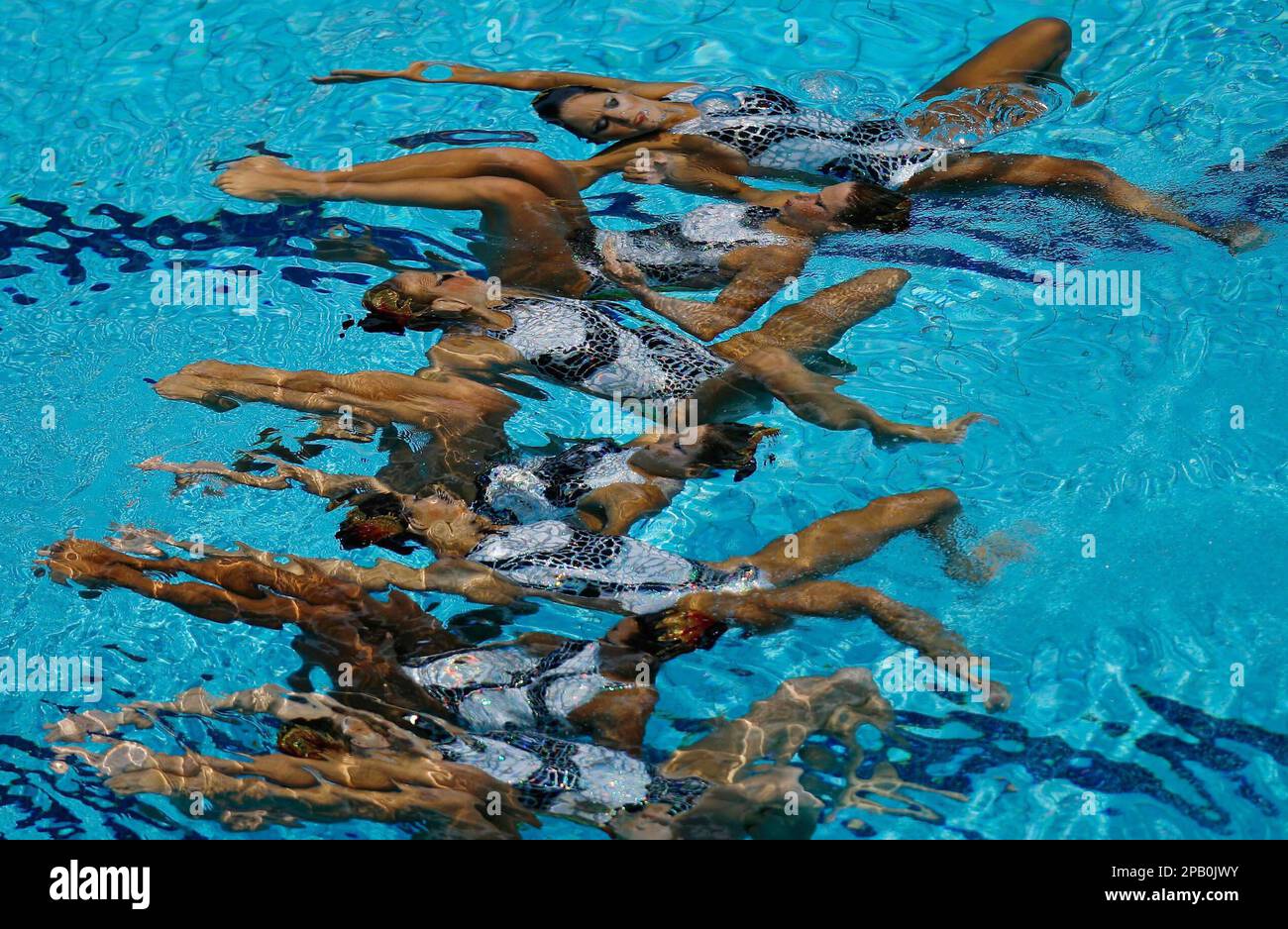Brazil's synchronized swimming team performs during the FINA 2nd ...