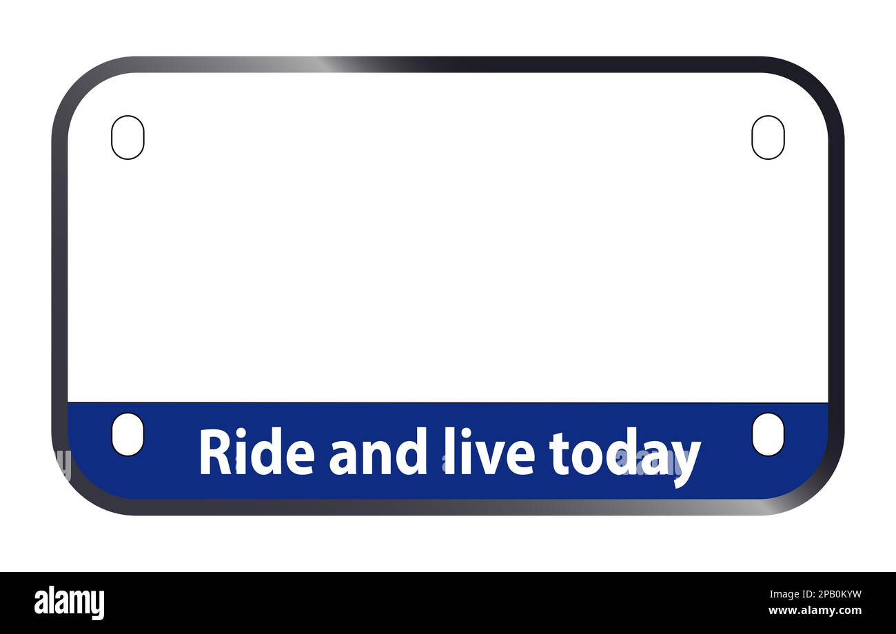USA motorcycle licence ride and live today license plate over a white ...