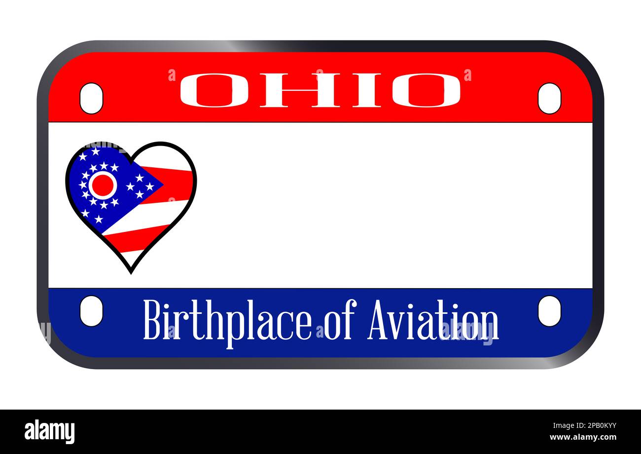 Ohio USA motorcycle license plate over a white background Stock Photo ...