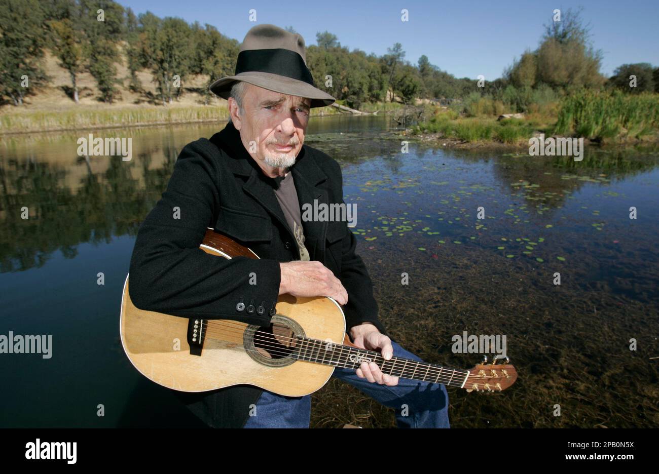 Singer Merle Haggard is photographed at his ranch at Palo Cedro, Calif ...