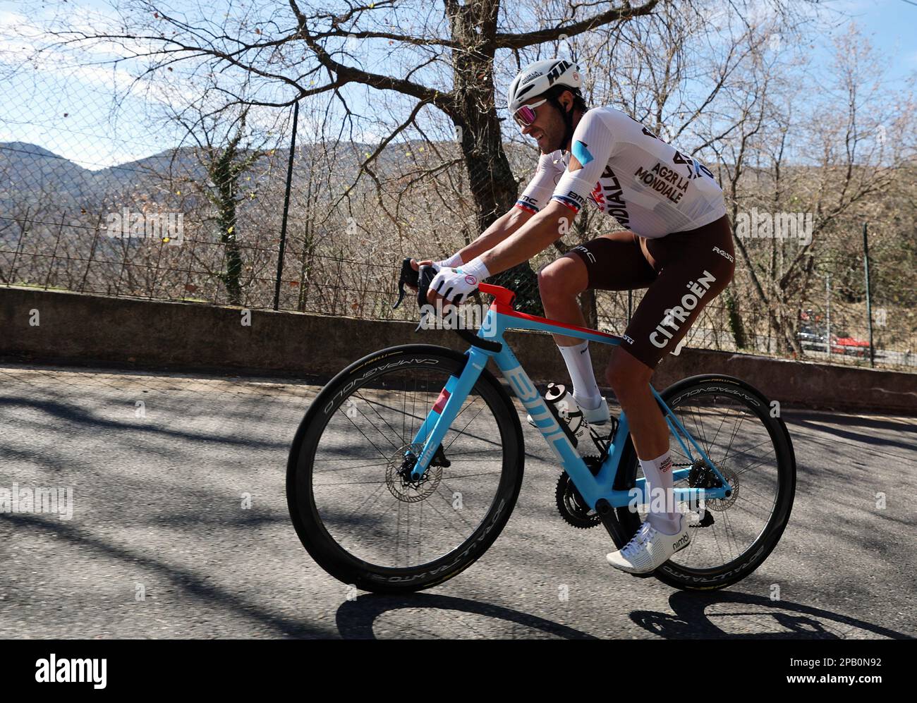 US Larry Warbasse of AG2R Citroen pictured in action during stage 8 ...