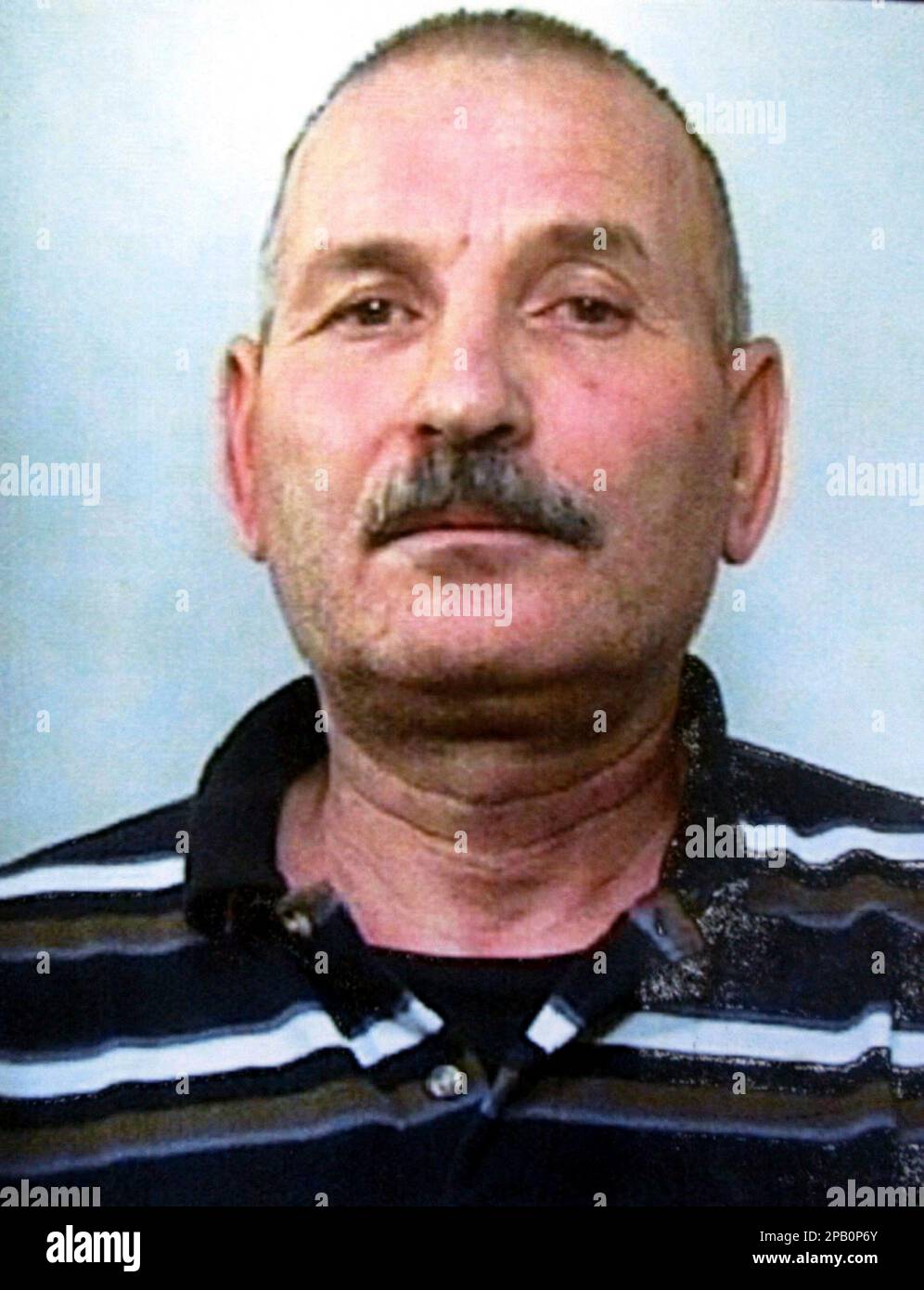 Reproduction of a photo released by Italian Carabinieri police officers ...