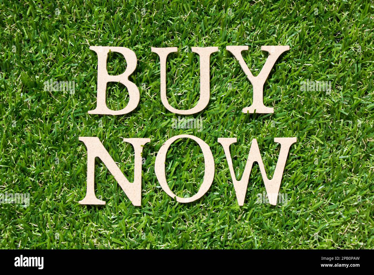 Wood alphabet letter in word buy now on artificial green grass ...