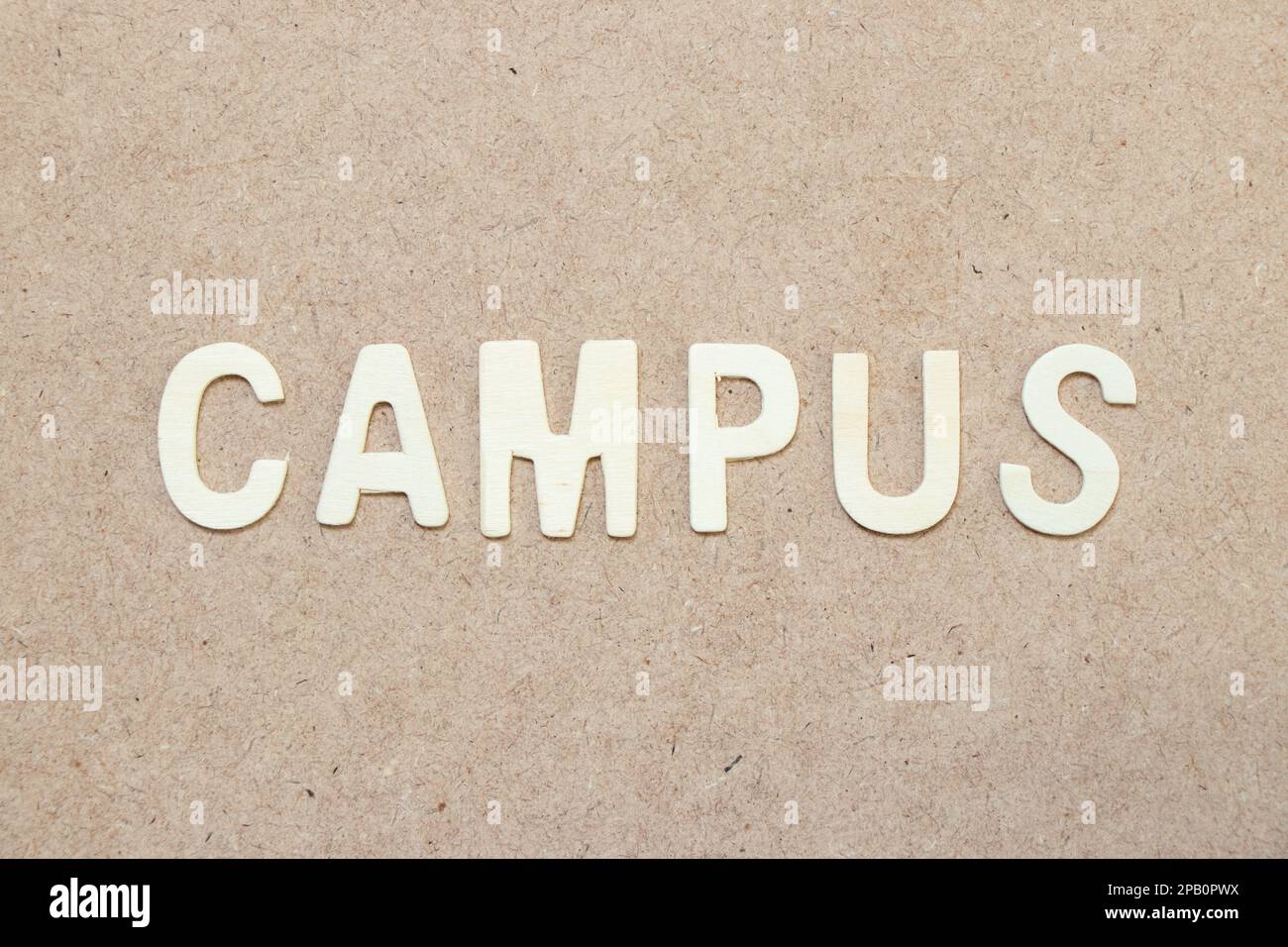 Wood alphabet letter in word campus on wood background Stock Photo - Alamy