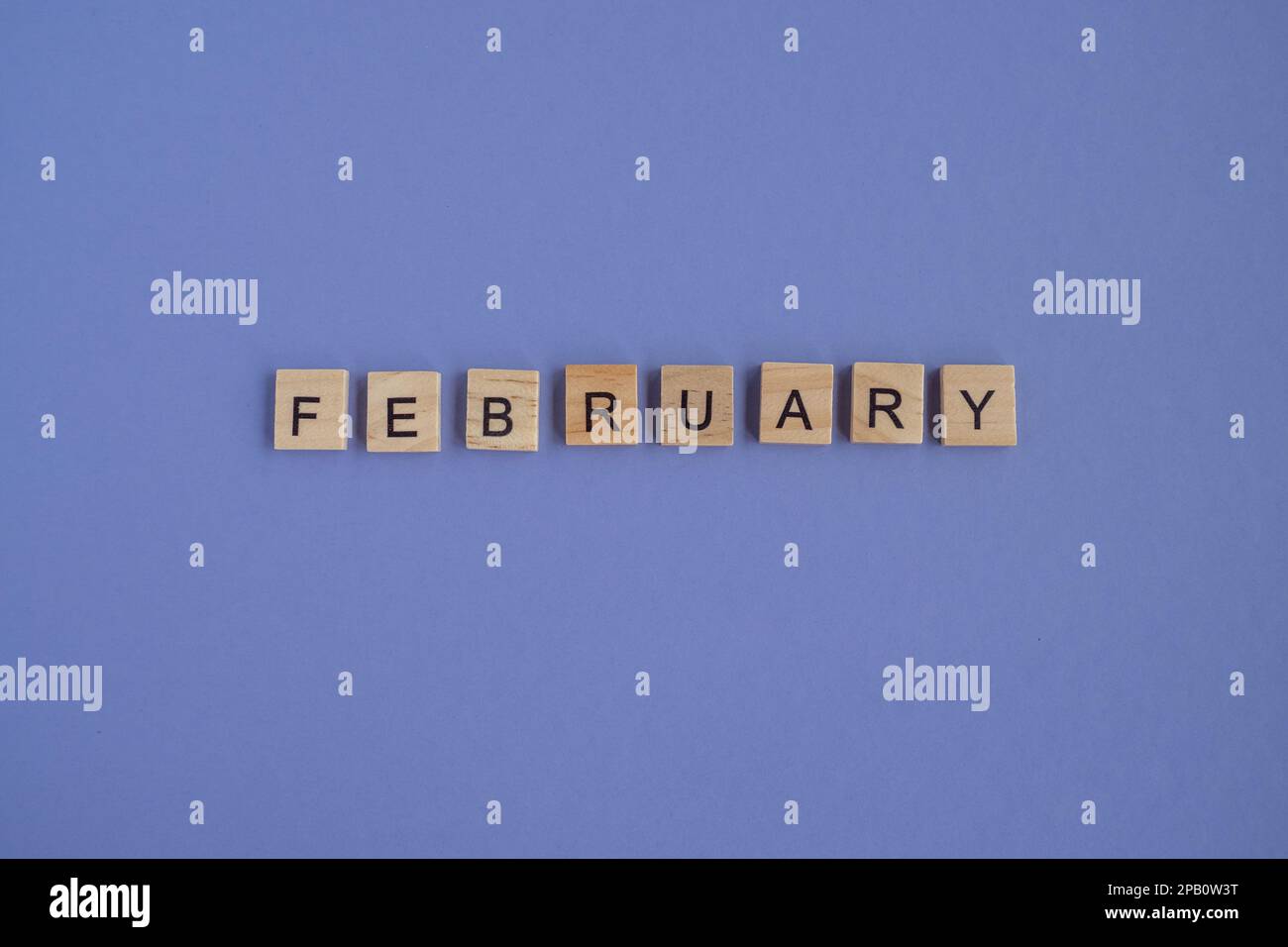 The second month of the year is FEBRUARY - from letters on wooden ...