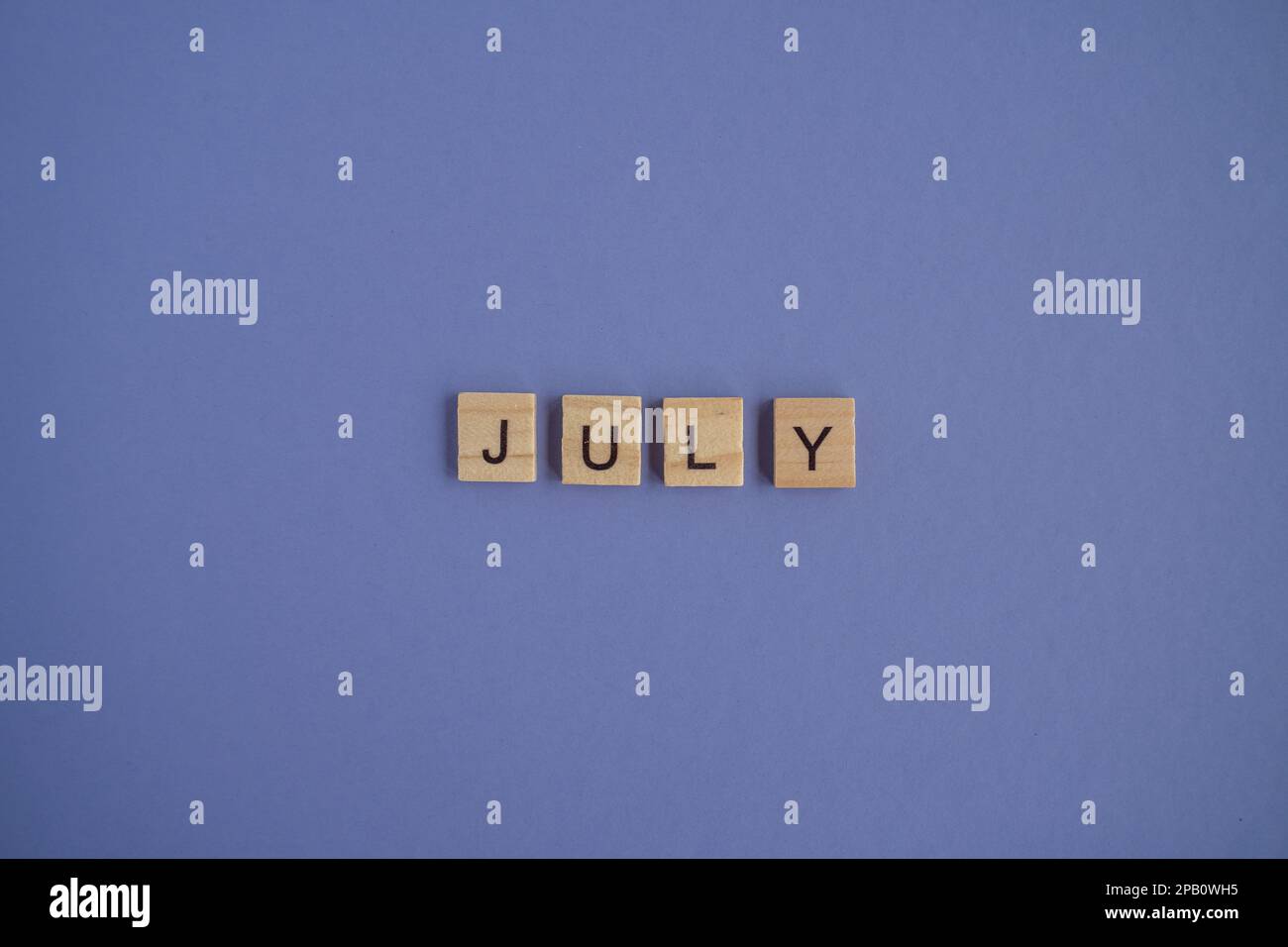 The seventh month of the year July - from isolated letters on wooden ... The seventh month of the year July - from isolated letters on wooden ...