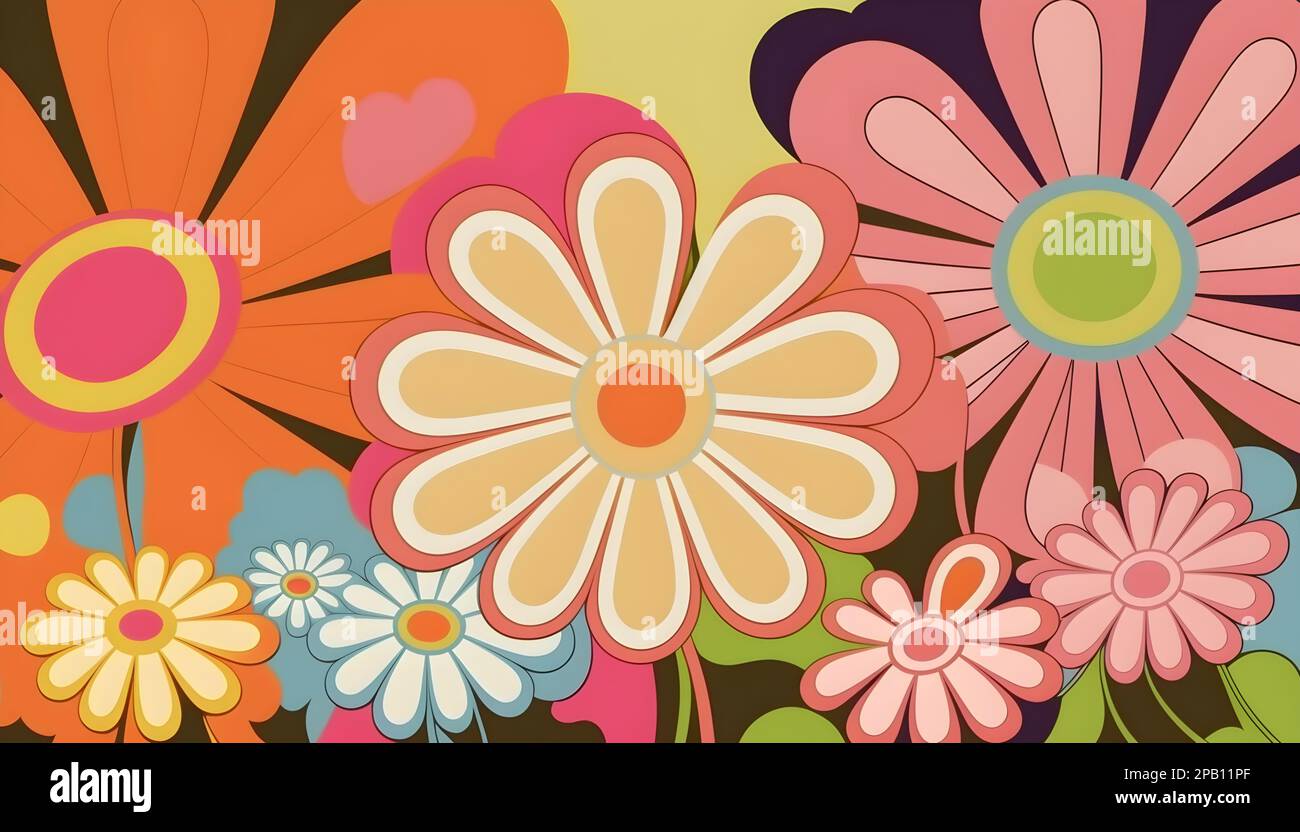 60s Flowers Background