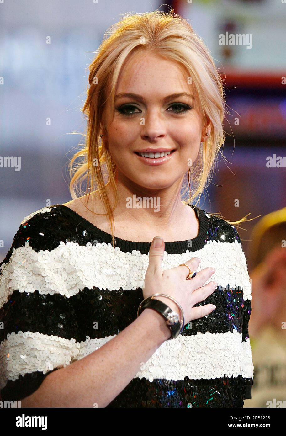 ** FILE ** Actress Lindsay Lohan appears on stage during a taping of ...