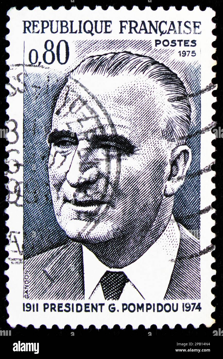 MOSCOW, RUSSIA - FEBRUARY 15, 2023: Postage stamp printed in France ...