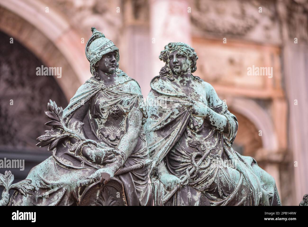 Venice, Italy - 15 Nov, 2022: Decorational statues in St Marks Square ...