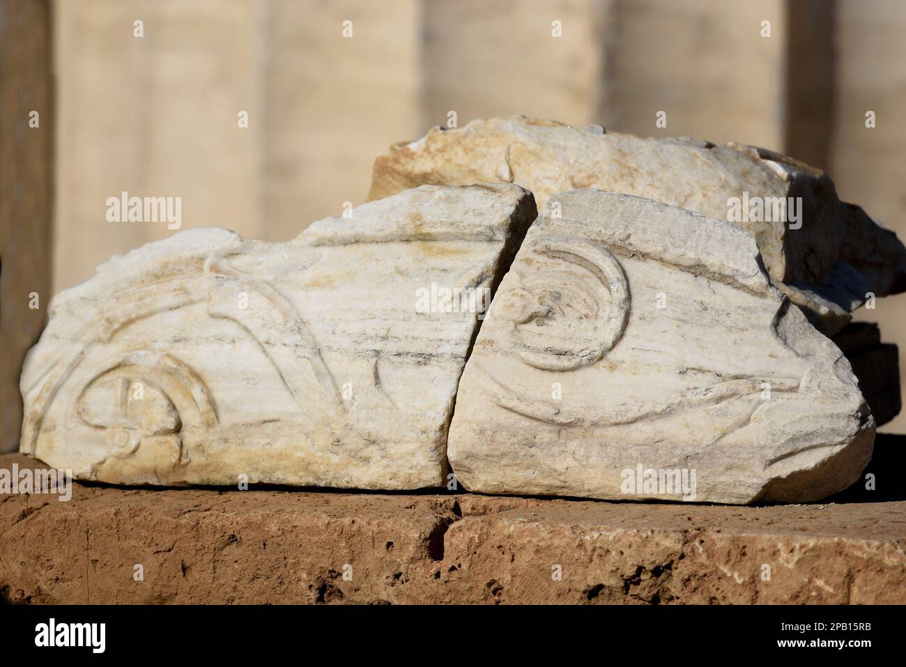 Ancient sculpted marble ruins at the Archaeological Site of Eleusis in ...