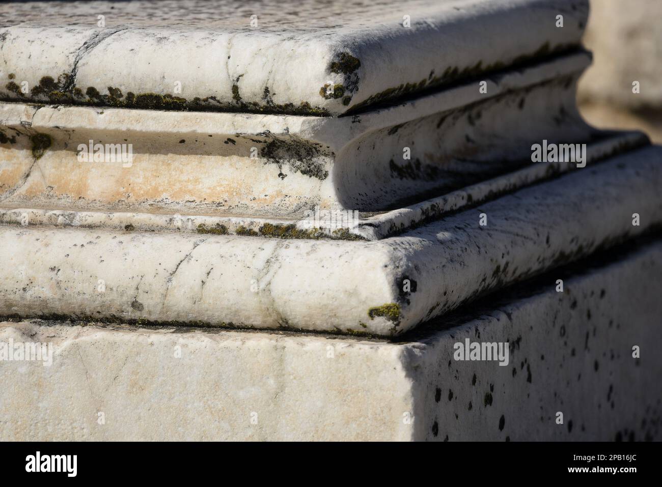 Ancient Doric order marble stereobate closeup Stock Photo - Alamy
