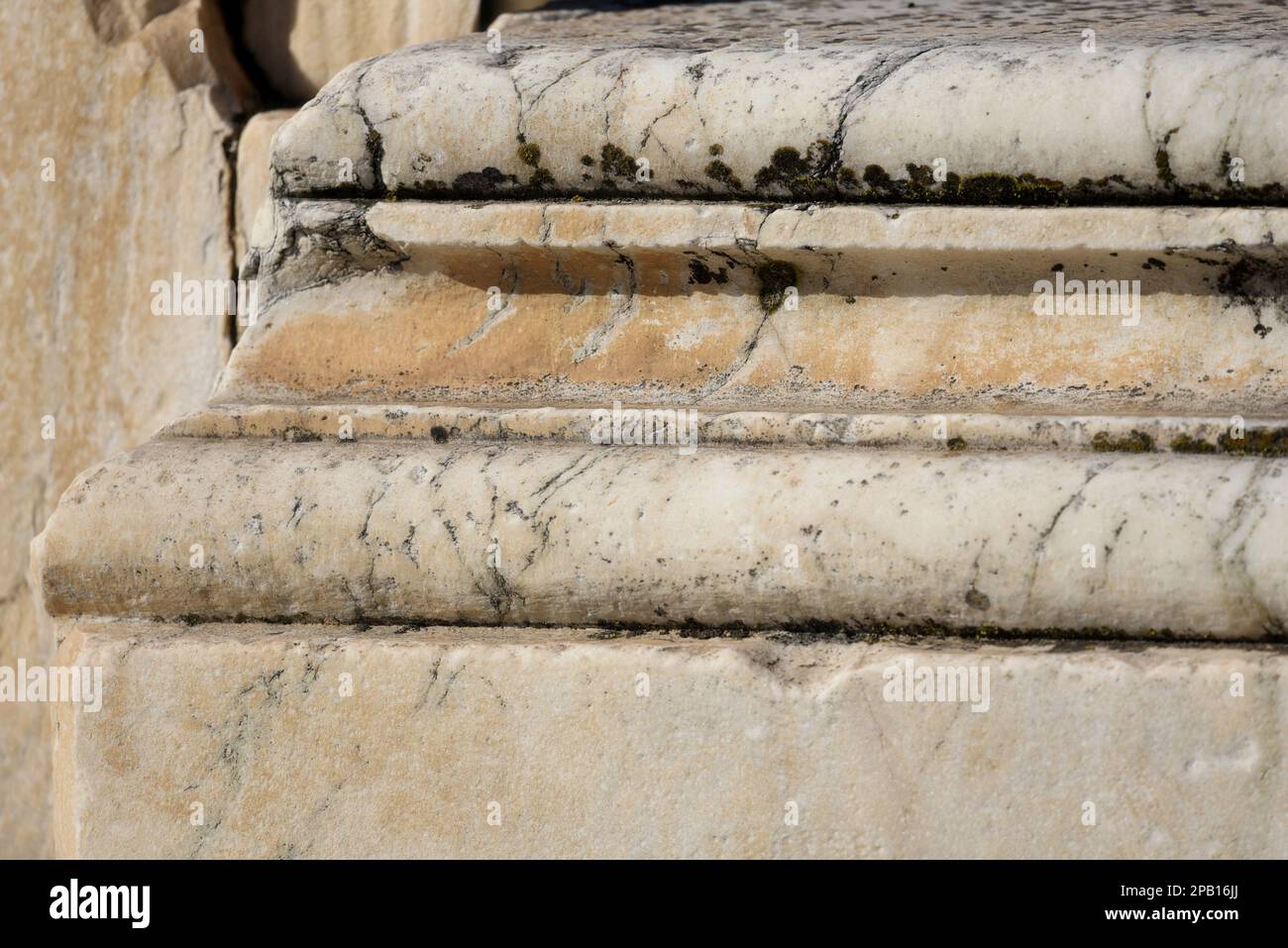 Ancient Doric order marble stereobate closeup Stock Photo - Alamy