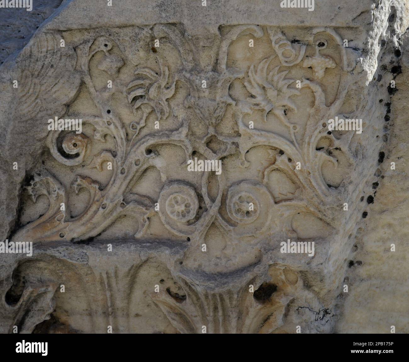 Ancient sculpted marble ruins at the Archaeological Site of Eleusis in ...