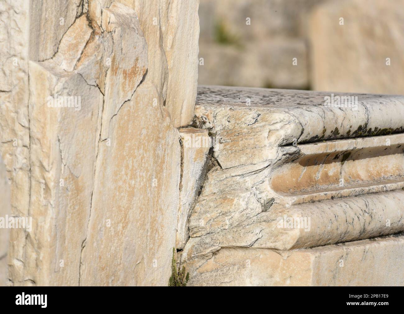 Ancient Doric order marble stereobate closeup Stock Photo - Alamy