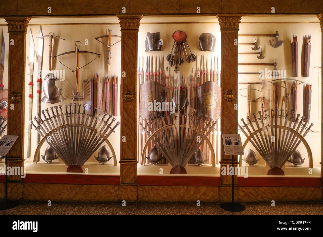 Venice, Italy - 15 Nov, 2022: Medieval Armour on display at the Doge's ...