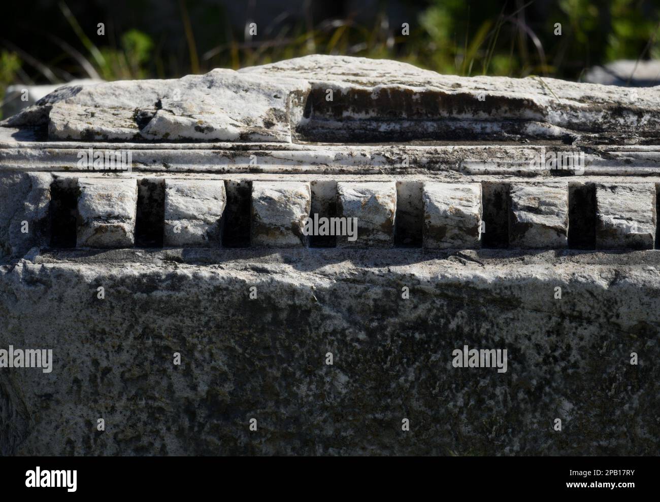 Ancient sculpted marble ruins at the Archaeological Site of Eleusis in ...