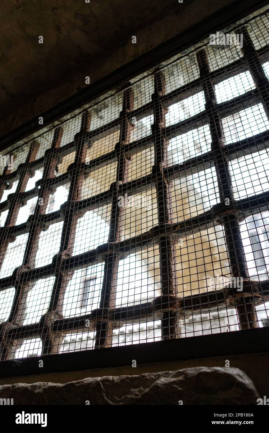 Venice, Italy - 15 Nov, 2022: Prison cells and bars in the Doges Palace ...