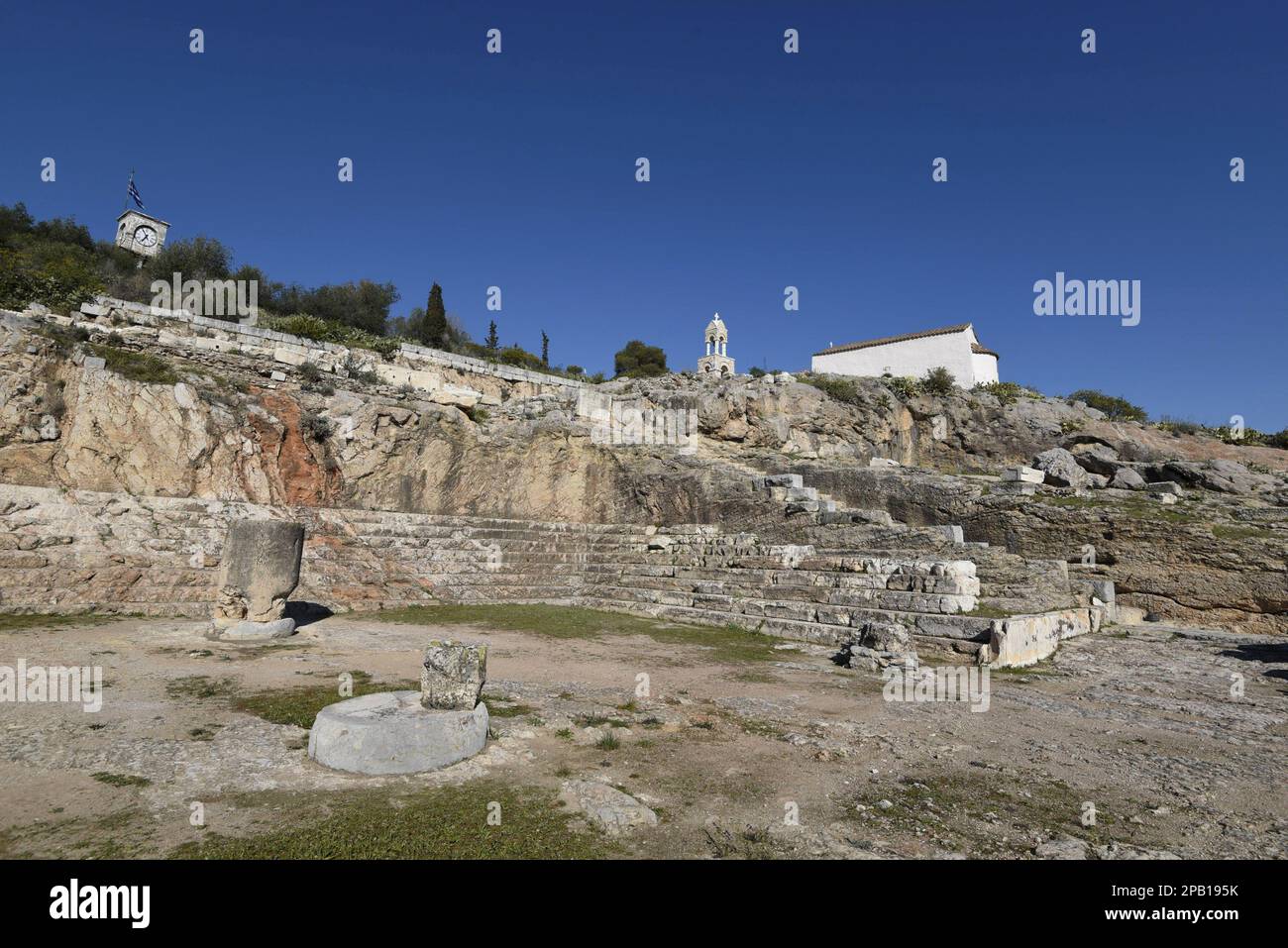 Scenic view of the classical Telesterion ancient remains worship place ...
