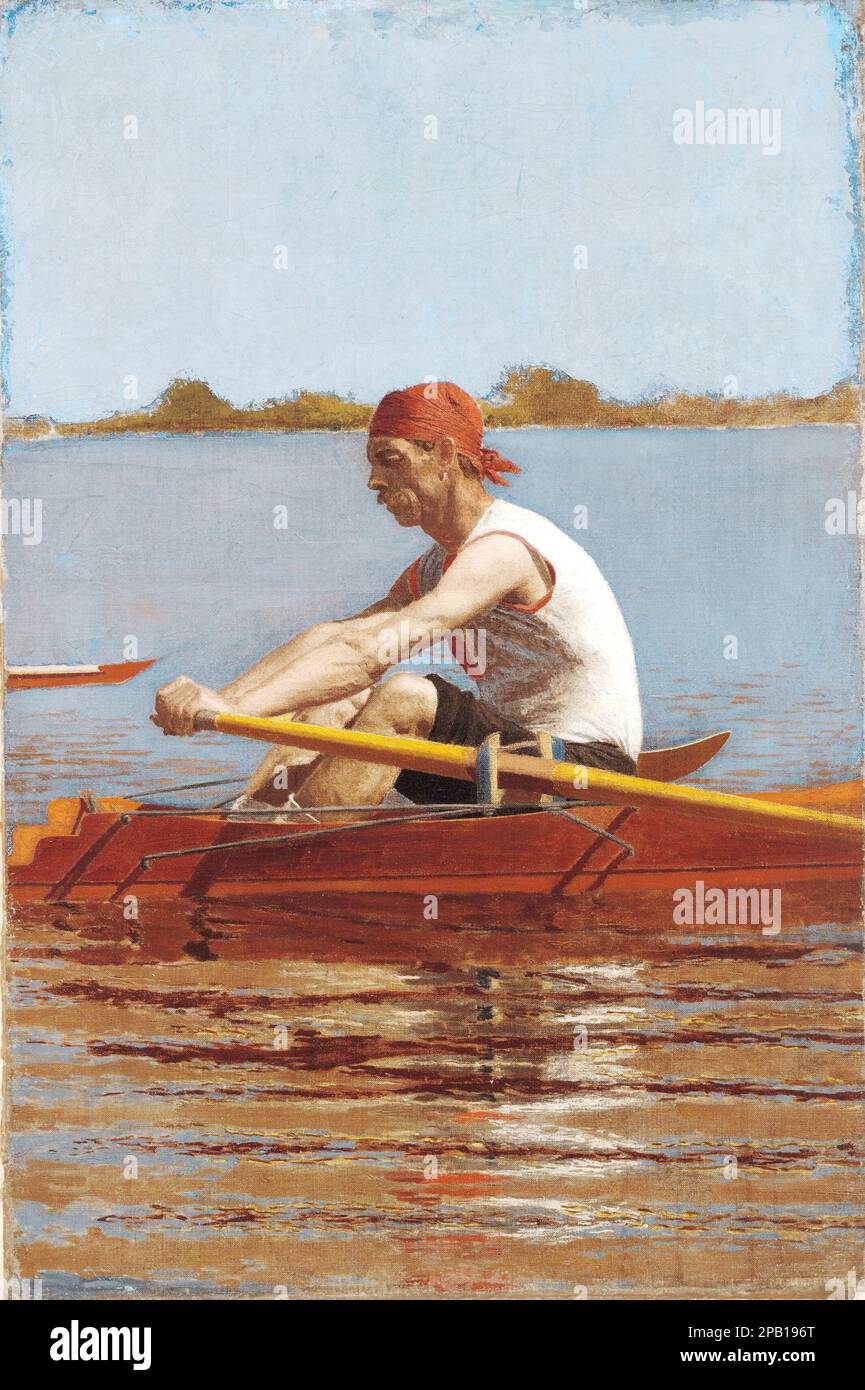 Thomas Eakins - John Biglin in a Single Scull - c1873-1874 Stock Photo ...