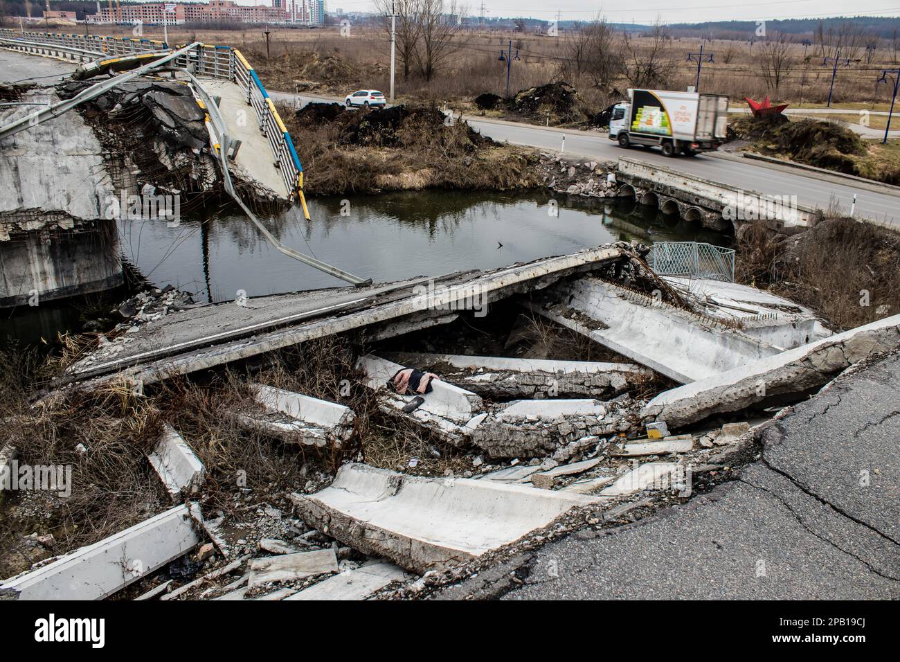 Restoration of the bridge over the Irpin River. This bridge was ...