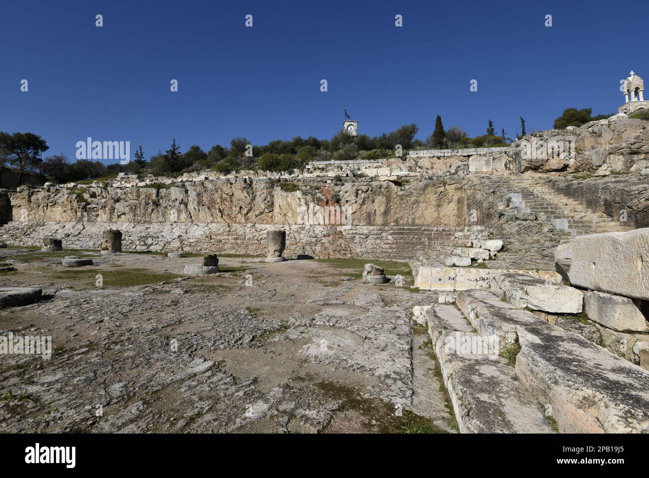 Scenic view of the classical Telesterion ancient remains worship place ...