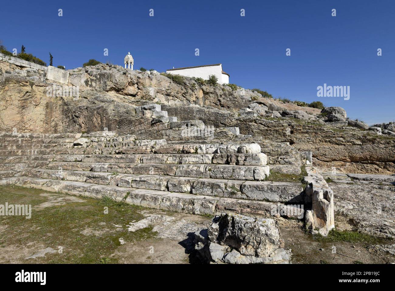 Scenic view of the classical Telesterion ancient remains worship place ...