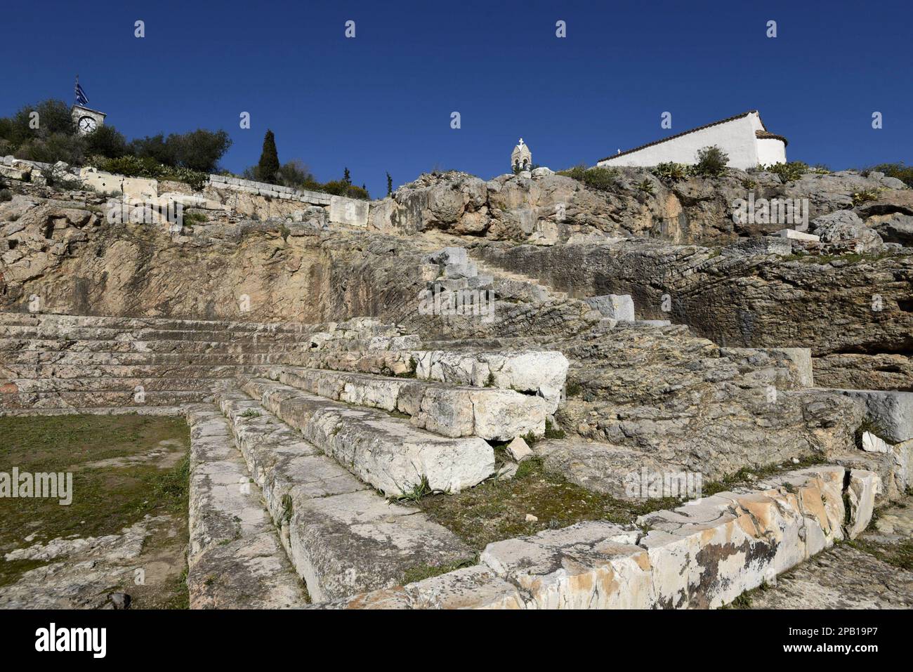 Scenic view of the classical Telesterion ancient remains worship place ...