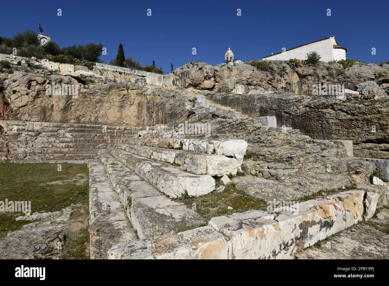 Scenic view of the classical Telesterion ancient remains worship place ...