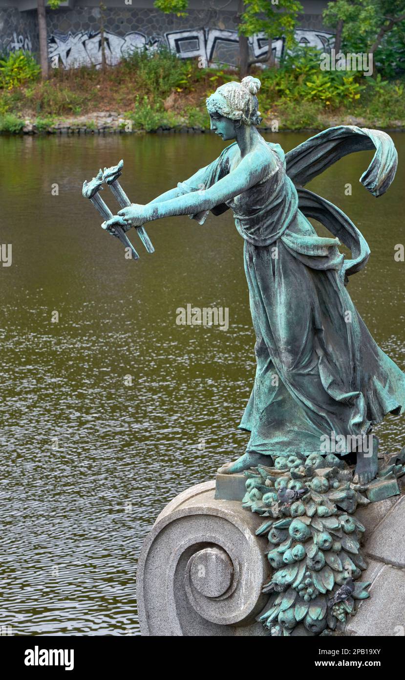 Statue at Chechuv bridge in Prague Stock Photo - Alamy