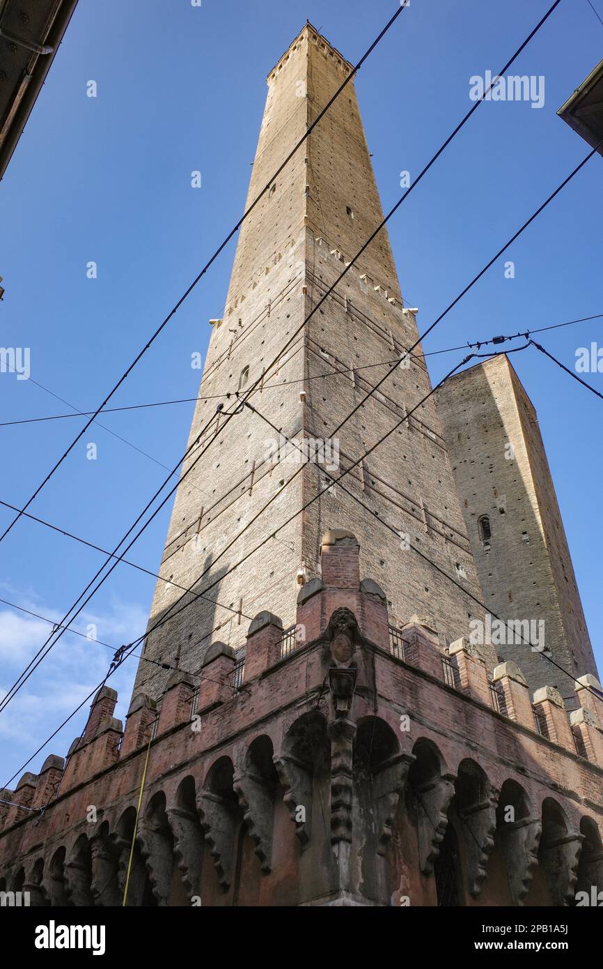 Bologna, Italy - 16 Nov, 2022: The two famous falling towers of ...